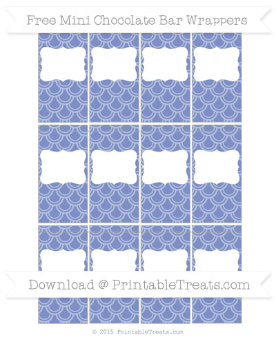 Pastel Dark Blue Fish Scale Pattern DIY Mini Chocolate Bar Wrappers ...