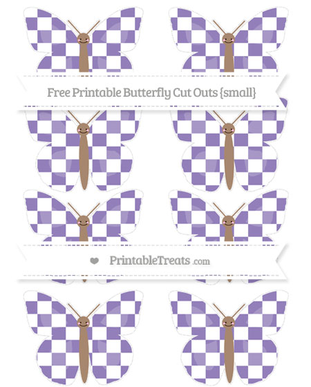 Free Pastel Dark Plum Checker Pattern Small Smiley Butterfly Cut Outs ...