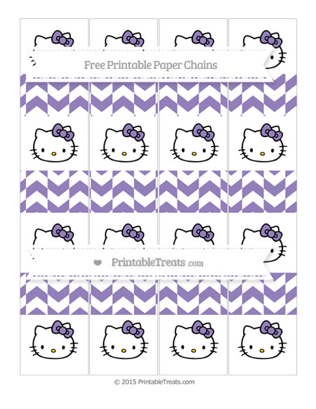 Free Pastel Dark Plum Herringbone Pattern Hello Kitty Paper Chains ...
