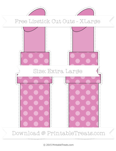 Pastel Fuchsia Dotted Pattern Extra Large Lipstick Cut Outs — Printable ...
