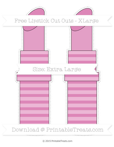 Pastel Fuchsia Horizontal Striped Extra Large Lipstick Cut Outs ...