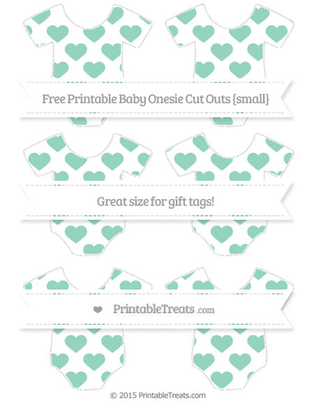 Free Pastel Green Heart Pattern Small Baby Onesie Cut Outs — Printable ...