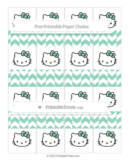 Free Pastel Green Herringbone Pattern Hello Kitty Paper Chains ...