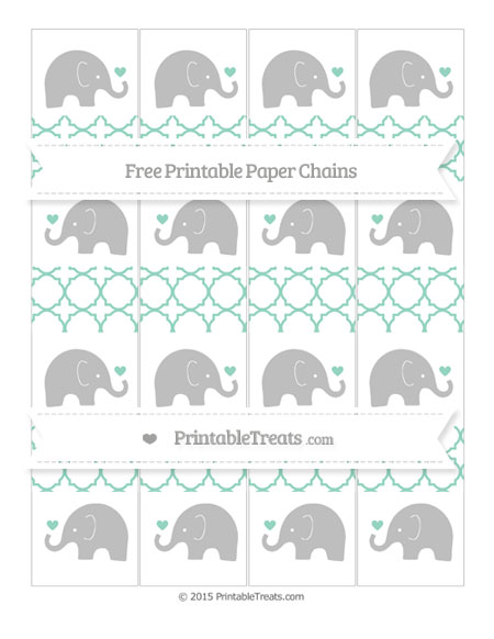 Free Pastel Green Quatrefoil Pattern Baby Elephant Paper Chains ...