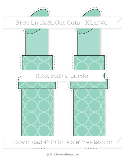Pastel Green Quatrefoil Pattern Extra Large Lipstick Cut Outs ...