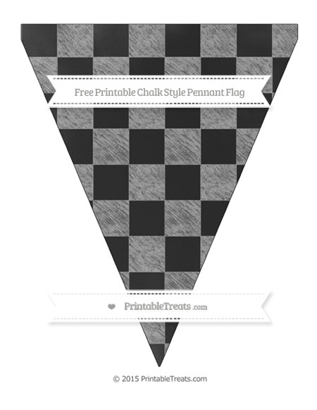 Free Pastel Grey Checker Pattern Chalk Style Pennant Flag — Printable ...