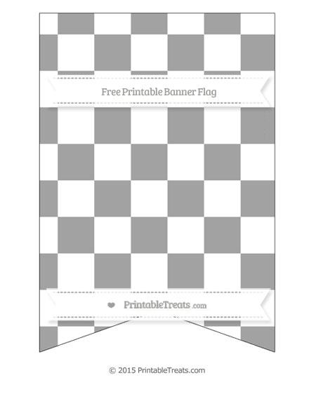 Free Pastel Grey Checker Pattern Simple Banner Flag — Printable Treats.com