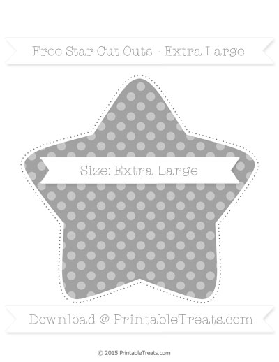 Pastel Grey Dotted Pattern Extra Large Star Cut Outs — Printable Treats.com