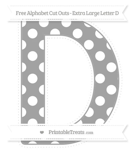 Free Pastel Grey Polka Dot Extra Large Capital Letter D Cut Outs ...