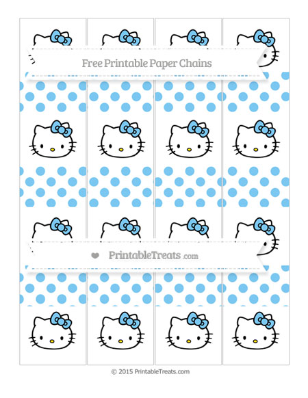 Free Pastel Light Blue Dotted Pattern Hello Kitty Paper Chains ...