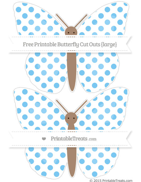 Free Pastel Light Blue Dotted Pattern Large Butterfly Cut Outs ...