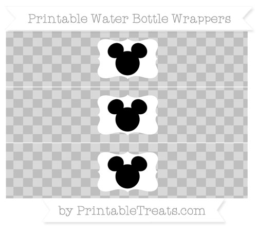 Free Pastel Light Grey Checker Pattern Mickey Mouse Water Bottle ...