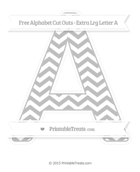 Free Pastel Light Grey Chevron Extra Large Capital Letter A Cut Outs ...