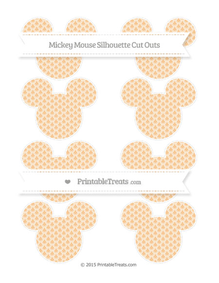 Pastel Light Orange Fish Scale Pattern Small Mickey Mouse Silhouette ...
