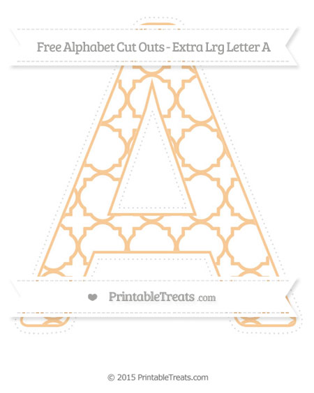 Free Pastel Light Orange Quatrefoil Pattern Extra Large Capital Letter ...
