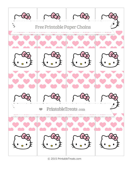 Free Pastel Light Pink Heart Pattern Hello Kitty Paper Chains ...