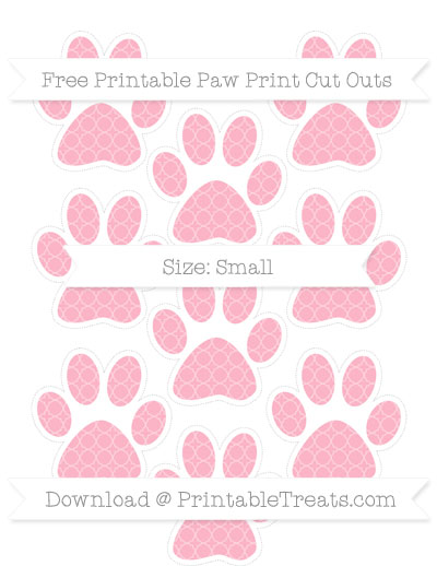 Pastel Light Pink Quatrefoil Pattern Small Paw Print Cut Outs ...