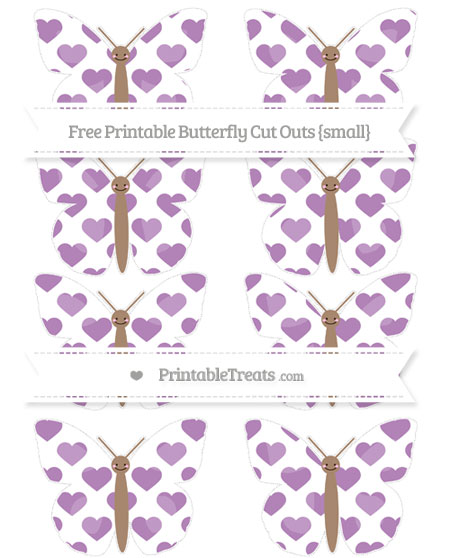 Free Pastel Light Plum Heart Pattern Small Smiley Butterfly Cut Outs ...