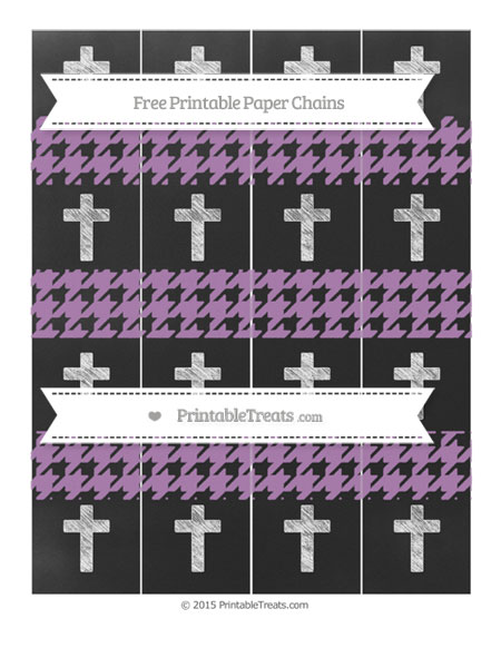 Pastel Light Plum Houndstooth Pattern Chalk Style Cross Paper Chains ...