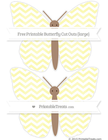 Free Pastel Light Yellow Chevron Large Butterfly Cut Outs — Printable ...