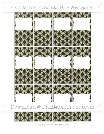 Pastel Light Yellow Fish Scale Pattern Chalk Style DIY Mini Chocolate ...