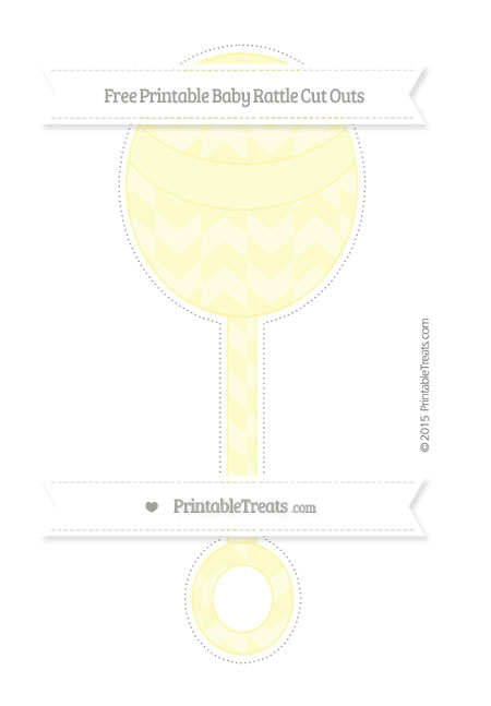 Pastel Light Yellow Herringbone Pattern Extra Large Baby Rattle Cut ...
