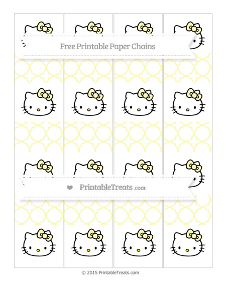 Free Pastel Light Yellow Quatrefoil Pattern Hello Kitty Paper Chains ...