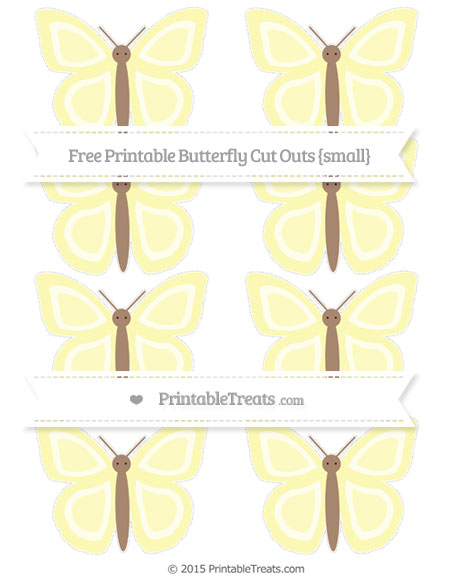 Free Pastel Light Yellow Small Butterfly Cut Outs — Printable Treats.com