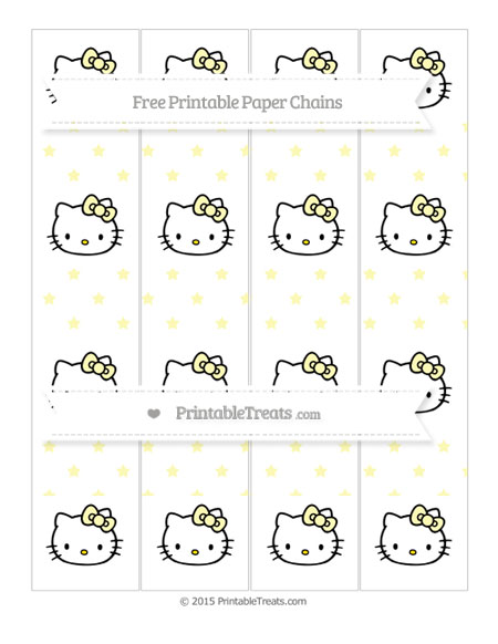Free Pastel Light Yellow Star Pattern Hello Kitty Paper Chains ...
