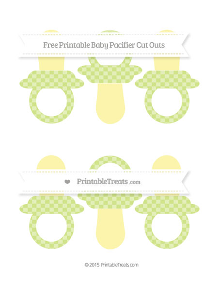 Pastel Lime Green Checker Pattern Small Baby Pacifier Cut Outs ...