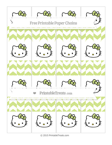 Free Pastel Lime Green Herringbone Pattern Hello Kitty Paper Chains ...