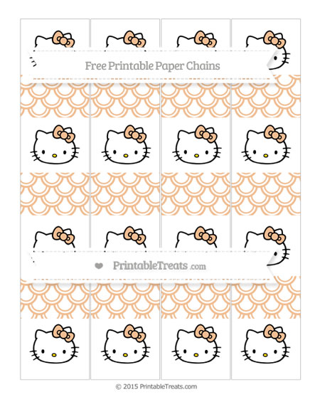 Free Pastel Orange Fish Scale Pattern Hello Kitty Paper Chains ...