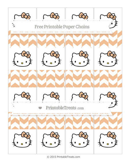 Free Pastel Orange Herringbone Pattern Hello Kitty Paper Chains ...