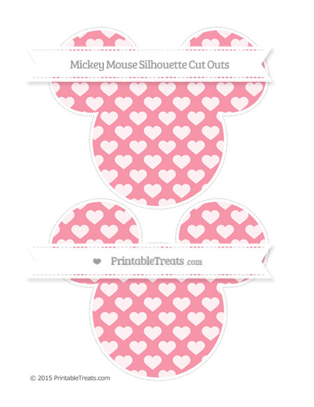 Pastel Pink Heart Pattern Large Mickey Mouse Silhouette Cut Outs ...