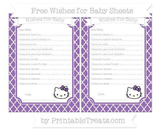 Pastel Plum Moroccan Tile Hello Kitty Wishes for Baby Sheets ...