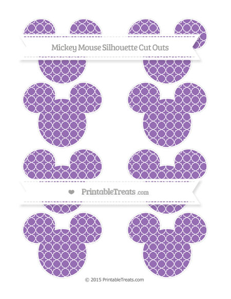Pastel Plum Quatrefoil Pattern Small Mickey Mouse Silhouette Cut Outs ...