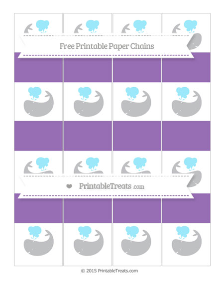 Free Pastel Plum Whale Paper Chains — Printable Treats.com