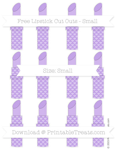 Pastel Purple Heart Pattern Small Lipstick Cut Outs — Printable Treats.com