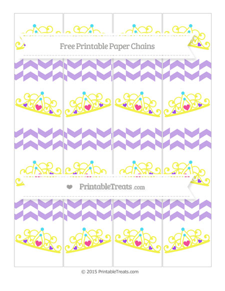 Pastel Purple Herringbone Pattern Princess Tiara Paper Chains ...