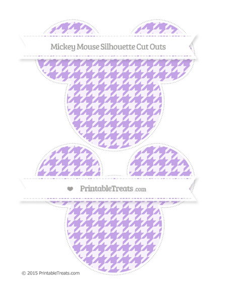 Pastel Purple Houndstooth Pattern Large Mickey Mouse Silhouette Cut ...