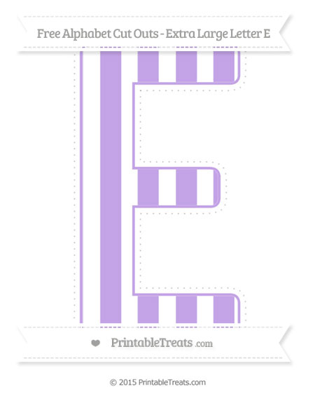 Free Pastel Purple Striped Extra Large Capital Letter E Cut Outs ...