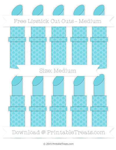 Pastel Teal Fish Scale Pattern Medium Lipstick Cut Outs — Printable ...
