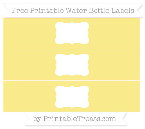 Pastel Yellow DIY Water Bottle Labels — Printable Treats.com