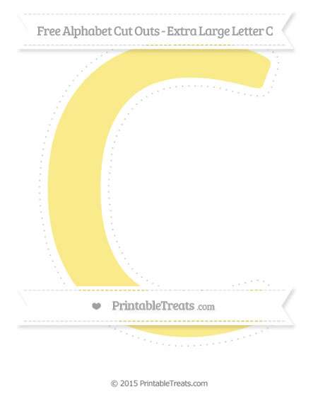 Free Pastel Yellow Extra Large Capital Letter C Cut Outs — Printable ...
