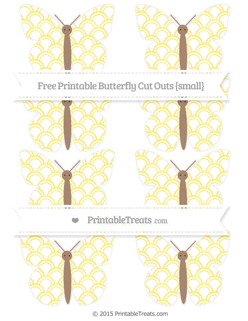 Free Pastel Yellow Fish Scale Pattern Small Butterfly Cut Outs ...