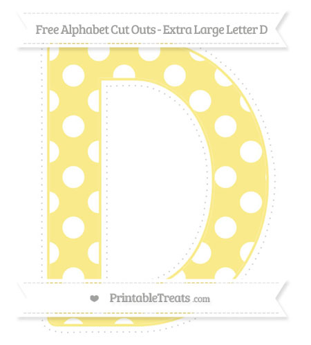 Free Pastel Yellow Polka Dot Extra Large Capital Letter D Cut Outs ...