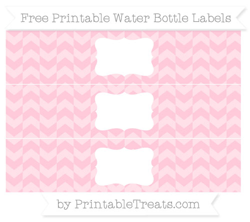 Pink Herringbone Pattern DIY Water Bottle Labels — Printable Treats.com