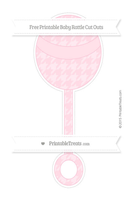 Pink Houndstooth Pattern Extra Large Baby Rattle Cut Outs — Printable ...