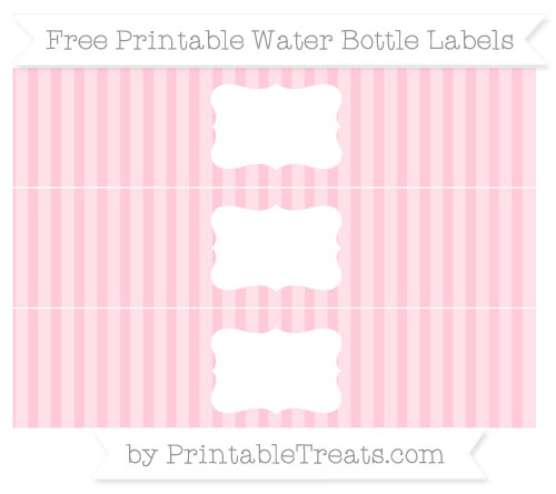 Pink Striped DIY Water Bottle Labels — Printable Treats.com