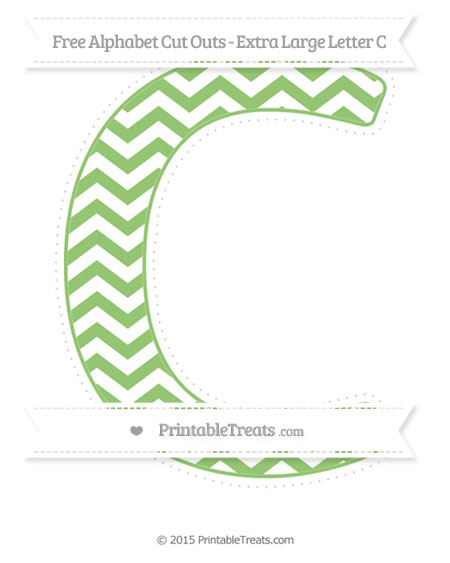 Free Pistachio Green Chevron Extra Large Capital Letter C Cut Outs ...